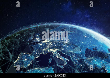 3d abstract of the map of Germany, internet and global connection ...