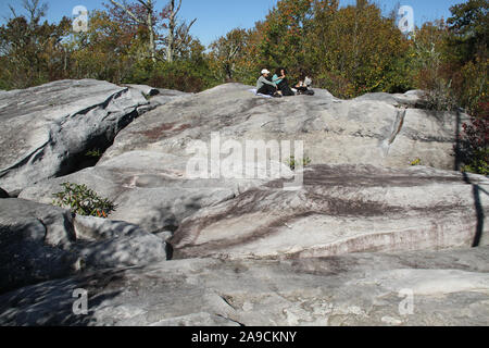The Channels Natural Area Preserve, VA, USA. Young girls on top of ...