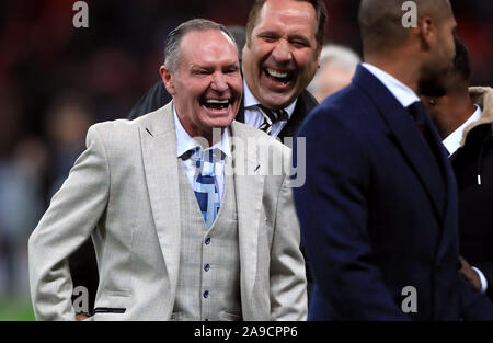 Former England players Paul Gascoigne left and David Seaman attending the UEFA Euro 2020 Qualifying match at Wembley London Stock Photo Alamy