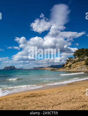 The view from El Portet Beach, also known as Playa del Portet or Cala ...