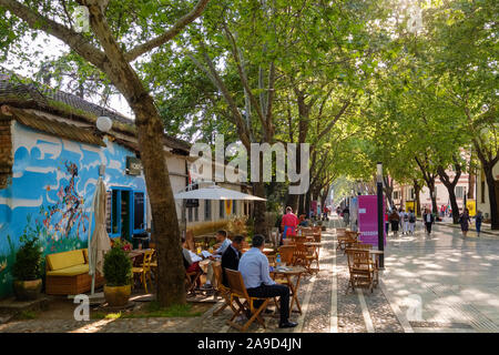 Murat Toptani, pedestrian area, Tirana, Tiranë, Albania Stock Photo - Alamy