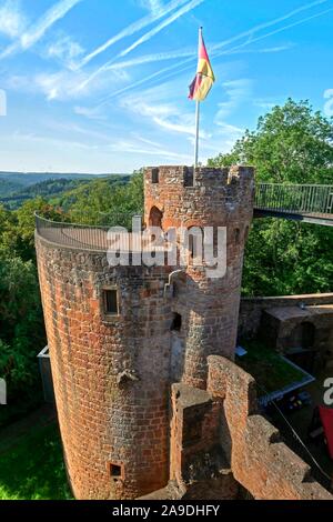, Saar loop and castle Montclair near Orscholz, 18.10.2012, aerial view ...