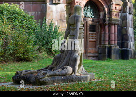 Historic statue, "Fate" by Hugo Lederer, Ohlsdorf Cemetery, Hamburg ...