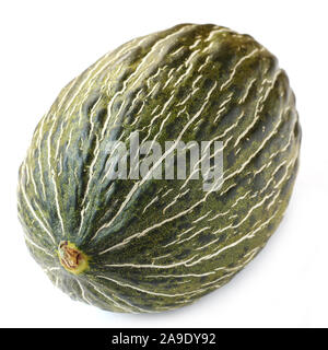 Whole Santa Claus Melon Isolated On White Stock Photo - Alamy