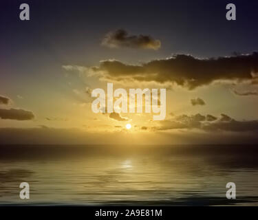 An image of a beautiful sunset over the ocean Stock Photo - Alamy