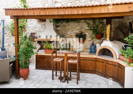 Skarinou, Cyprus - September 26 2019: Traditional houses in Skarinou ...