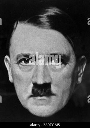 PORTRAIT ADOLF HITLER FACE Close portrait of Fuhrer Adolf Hitler by ...