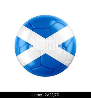 Scotland flag and soccer ball, football in goal net Stock Photo - Alamy
