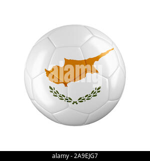 A Cyprus soccer ball football 3d illustration isolated on white with ...