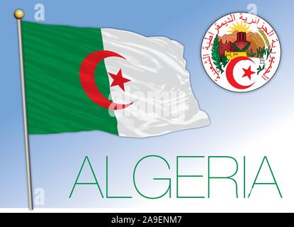 Algeria flag, vector illustration on a white background Stock Vector ...