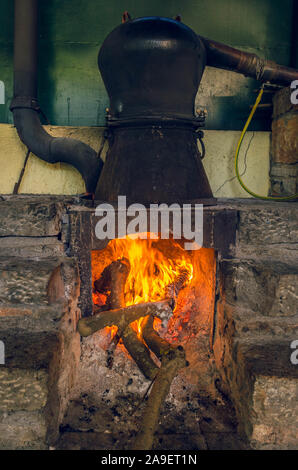 Kazani is the traditional distillation of raki - tsipouro in Crete ...