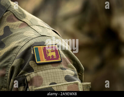 Flag of Sri Lanka on soldiers arm. Flag of Sri Lanka on military ...