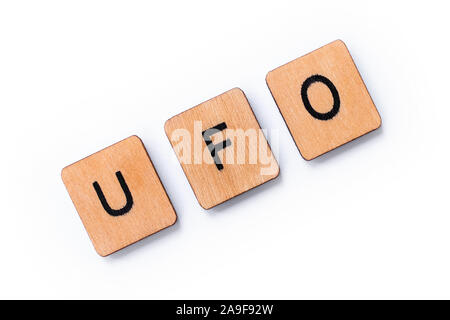 The abbreviation UFO which stands for Unidentified Flying Object, spelt ...