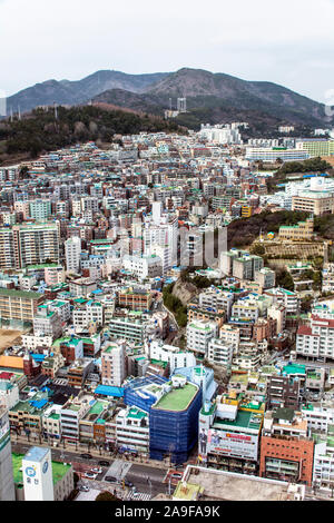South Korea. Busan. City overview with harbour Stock Photo - Alamy
