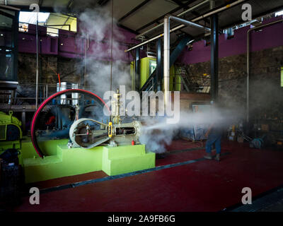 Neisson Rhum, rum distillery by steam engine, distillation tower Stock ...