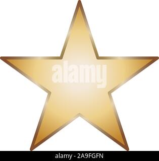 Simple five corners star. Yellow, golden color star shape. Award symbol ...
