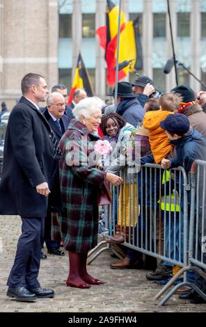 Queen Paola attending Te Deum at the Saint Michael and Saint Gudula ...