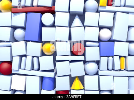 Abstract background with wall of multiple 3d shapes Stock Photo - Alamy