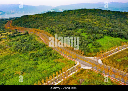 Aerial photo shows the early winter scenery in Yangzhou City, east ...