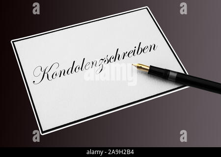 German Letter of Condolence Stock Photo - Alamy
