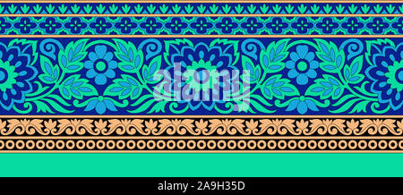 floral colorful traditional border design background Stock Photo - Alamy