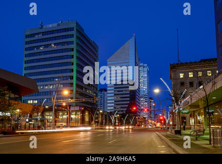 Canada, Alberta, Jasper. Downtown Jasper in the winter Stock Photo ...