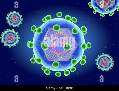Illustration of the structure of an AIDS virus particle Stock Photo - Alamy