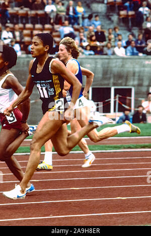Florence Griffith Joyner competing at the 1982 USA Outdoor Track and ...