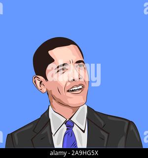 cartoon vector illustration of President Obama Barack Stock Vector ...