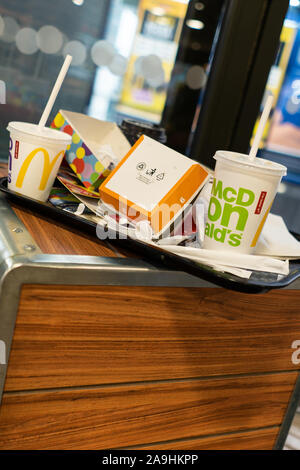 Rubbish left on trays, tables left untidy, mess and dirty after ...