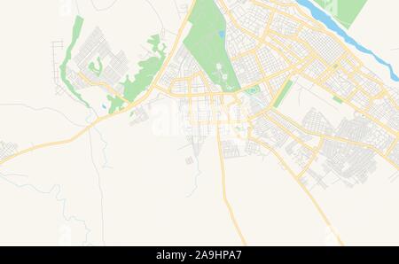 Printable street map of Barinas, Venezuela. Map template for business ...