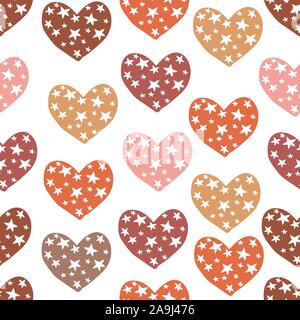 Terracotta Heart Abstract Seamless Pattern. Modern Digital Design ...