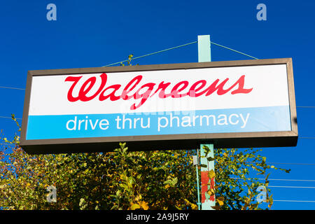 Walgreens Drive Thru Pharmacy sign close up Stock Photo - Alamy