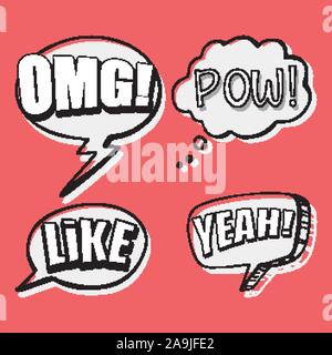 Expression words design for four words illustration Stock Vector Image ...