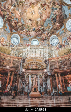 The Prunksaal, center of the old imperial library inside the Austrian ...