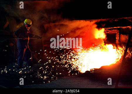 Blast furnaces on large integrated steelworks Stock Photo - Alamy