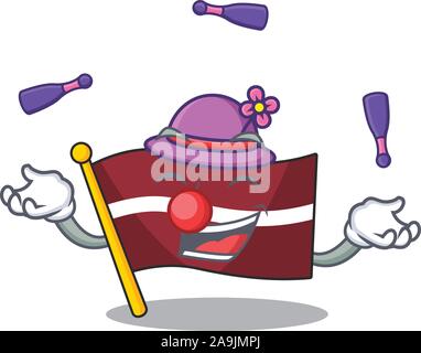 Clown cartoon flag latvia in with mascot Stock Vector Image & Art - Alamy