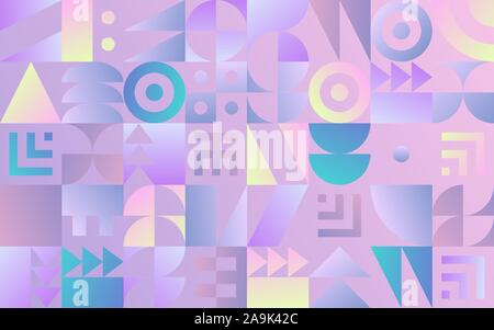 Geometric pattern with retro styled vaporwave shapes Stock Vector Image ...