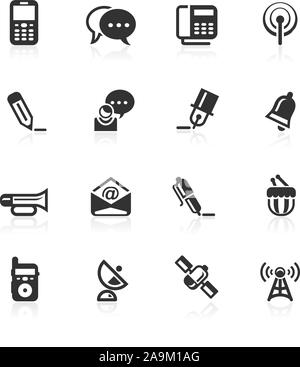 Satellite icons collection over white background. Broadcasting pictograms set vector ...