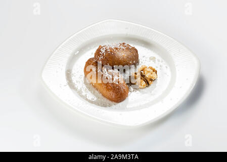 close up of melomakarona isolated on white, greek xmas dessert with ...