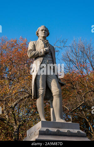 Statue of Alexander Hamilton in Central Park. New York City, NY, USA ...