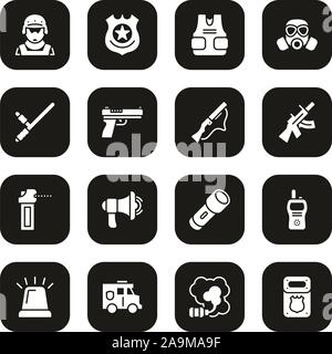 SWAT Team Icons Black & White Set Big Stock Vector Image & Art - Alamy