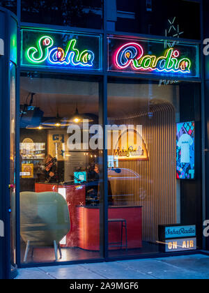 Fora London, Fora Soho. Soho Radio in the foyer of the Fora Soho ...