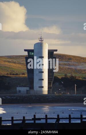 Aberdeen Harbour Control Tower, on a Winters Evening. Scotland, UK ...