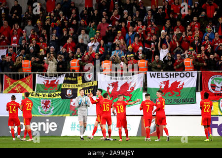 Wales fans applaud the players after the international friendly match ...