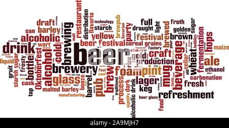 Beer word cloud concept. Collage made of words about beer. Vector ...