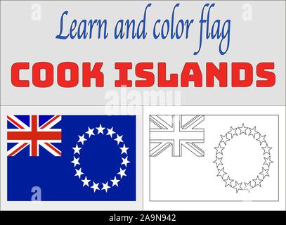 National flag of Cook Islands . original colors and proportion. Simply ...