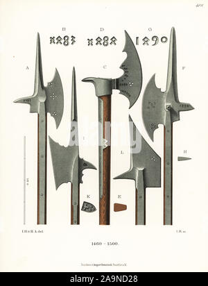 Halberd, late 15th century, German, Steel, wood (oak), L. 81 3/8 in ...