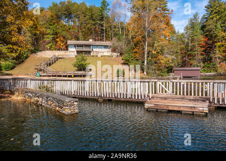 Beach at Unicoi Lake in Unicoi State Park, just outside of Helen ...