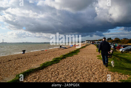 The beach at Meon Shore, Hampshire. The Titchfield Haven National ...